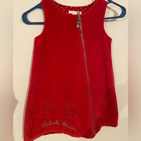 H&M | Dresses | Hm Disney Collaboration Minnie Mouse Corduroy Red ...